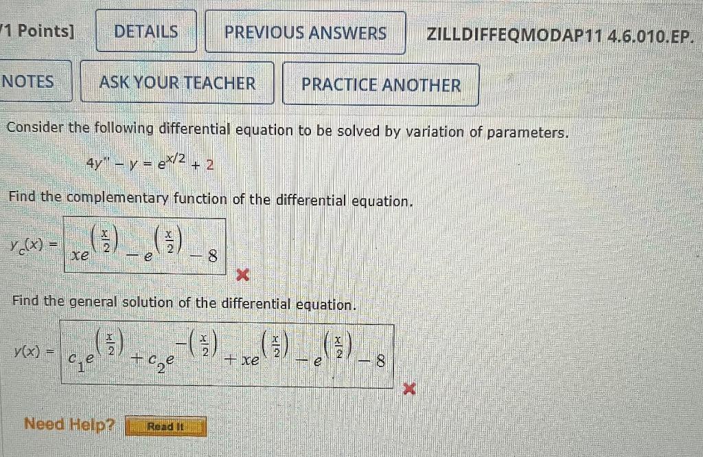 Solved 1 Points] DETAILS PREVIOUS ANSWERS ZILLDIFFEQMODAP11 | Chegg.com