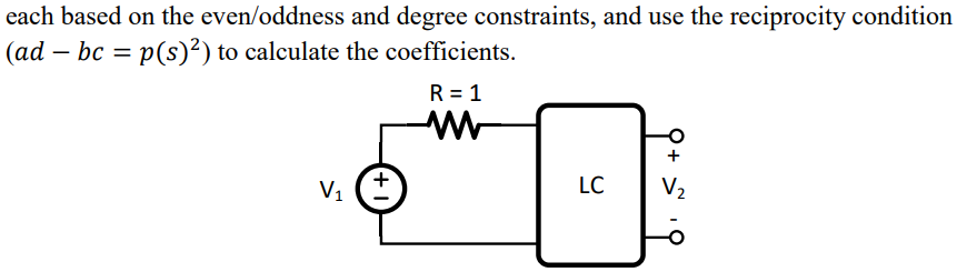 Solved The characteristic function of a doubly terminated | Chegg.com