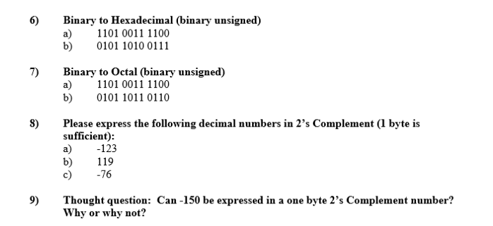 Solved 6) ary to Hexadecimal (binary unsigned) a 1101 0011 | Chegg.com