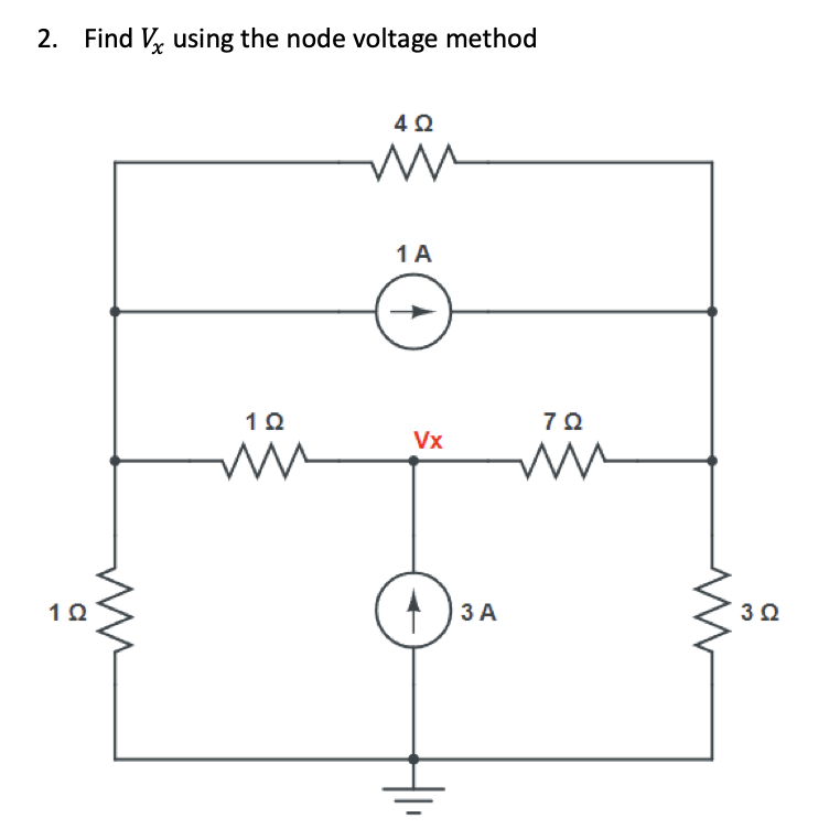 Solved 2. Find Vx using the node voltage method | Chegg.com