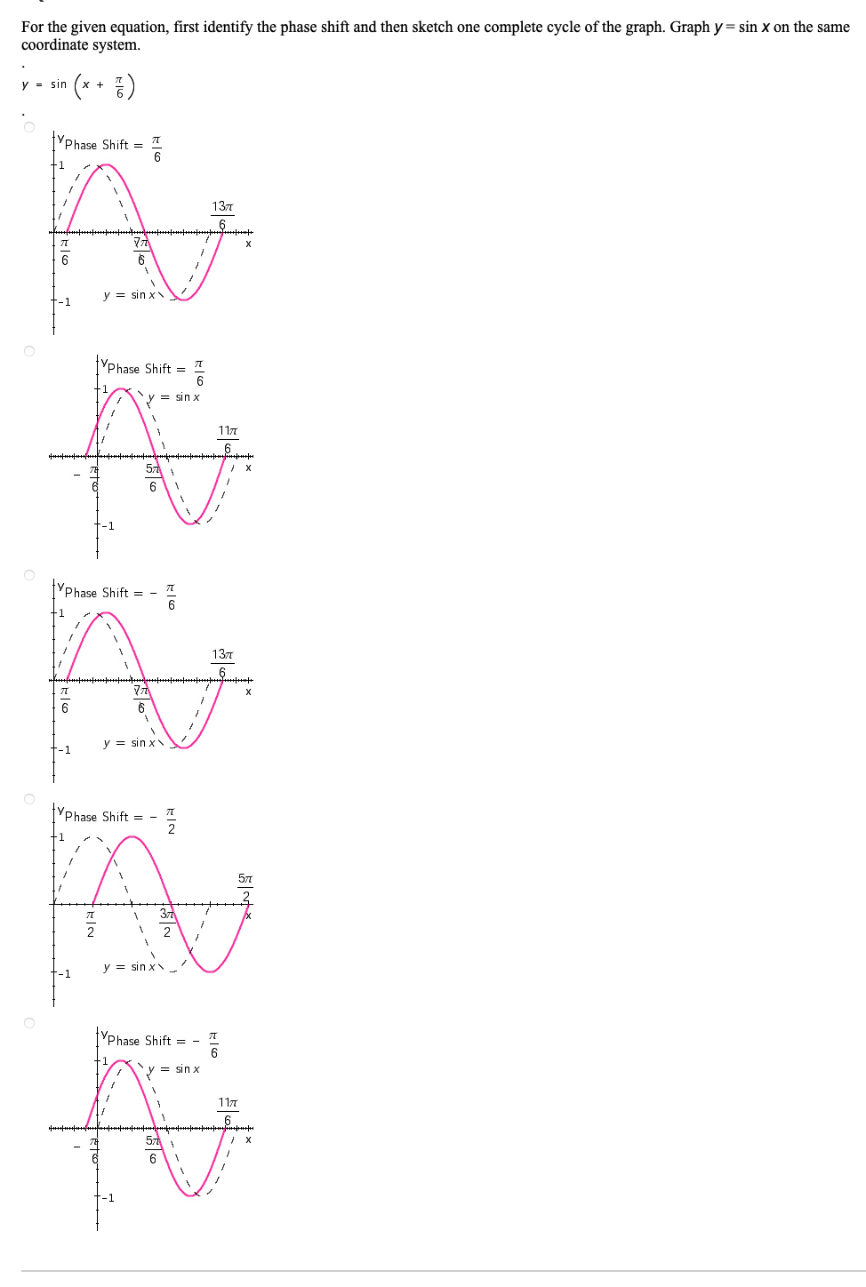 Solved For the given equation, first identify the phase | Chegg.com