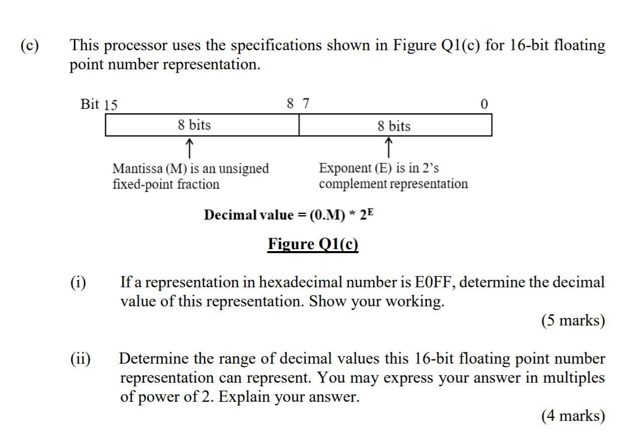 Solved Question 1 A processor uses 8-bit for integer | Chegg.com