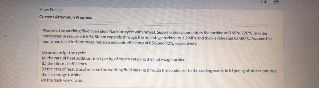 Solved -74 NIE View Policies Current Attempt in Progress | Chegg.com