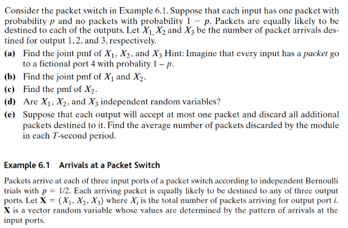 Consider the packet switch in Example 6.1. Suppose | Chegg.com