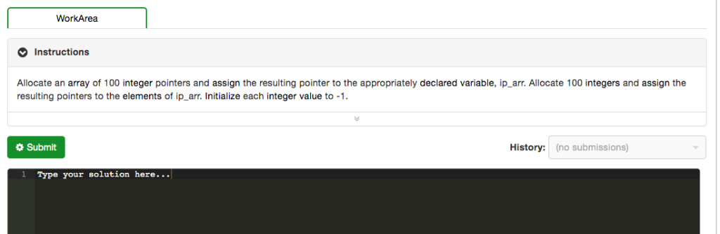 Workarea Instructions Allocate Array 100 Integer Pointers Assign Resulting Pointer Appropr 3556