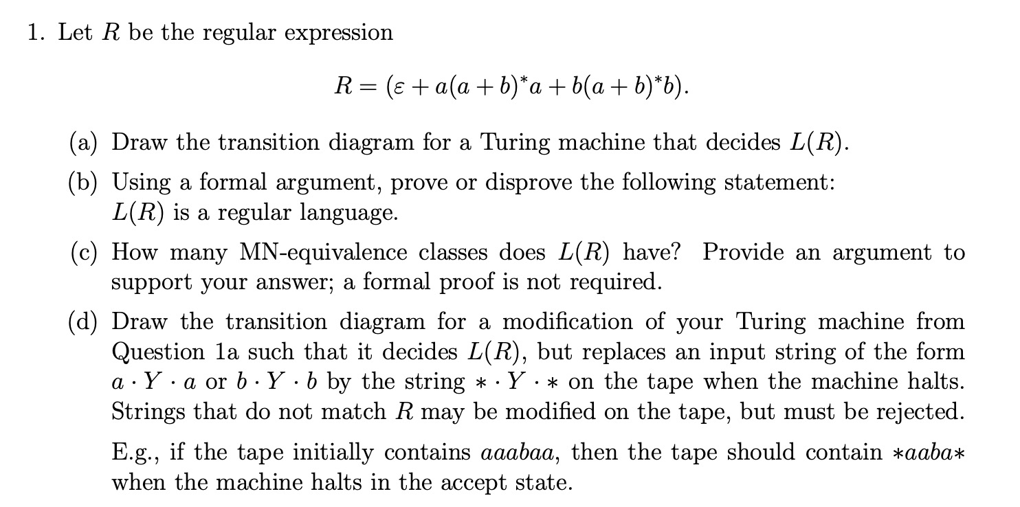 Solved 1. Let R be the regular expression | Chegg.com