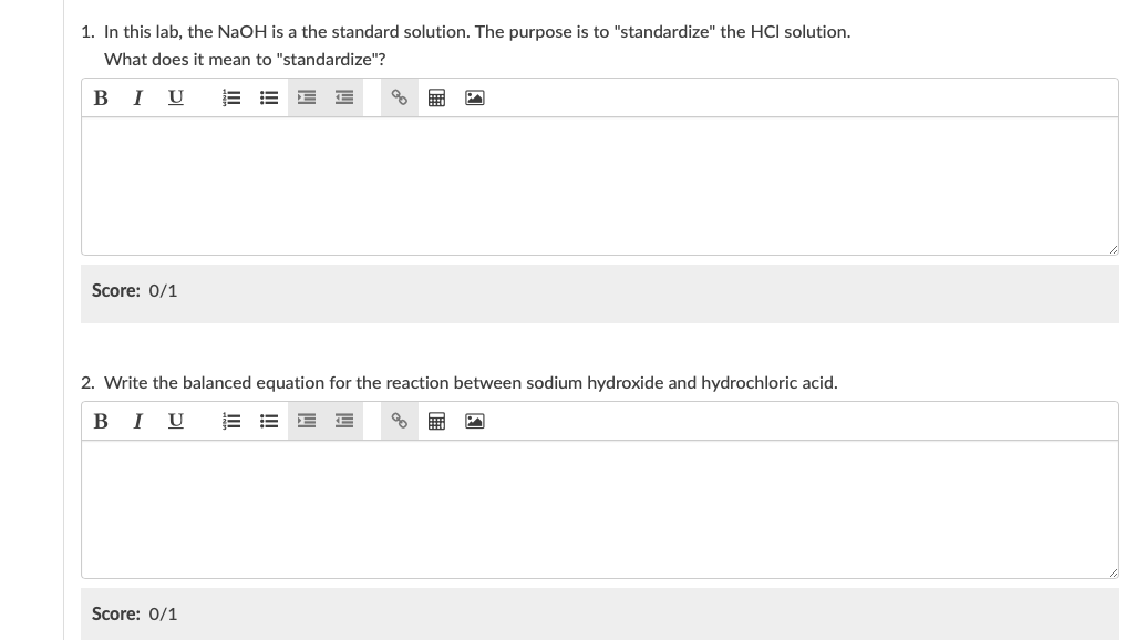 Solved 1. In this lab, the NaOH is a the standard solution. | Chegg.com