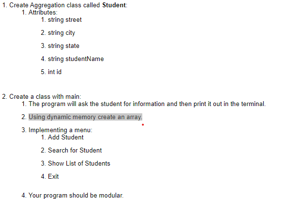 Solved 1. Create Aggregation class called Student: 1. | Chegg.com Solved 1. Create Aggregation class called Student: 1. | Chegg.com