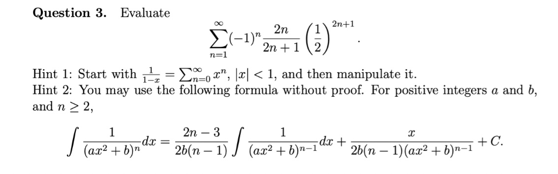 Solved Question 3. Evaluate \\[ | Chegg.com