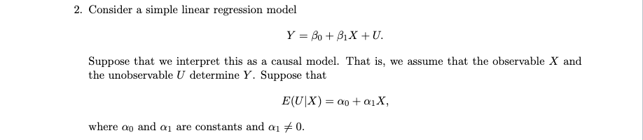 2. Consider a simple linear regression model | Chegg.com