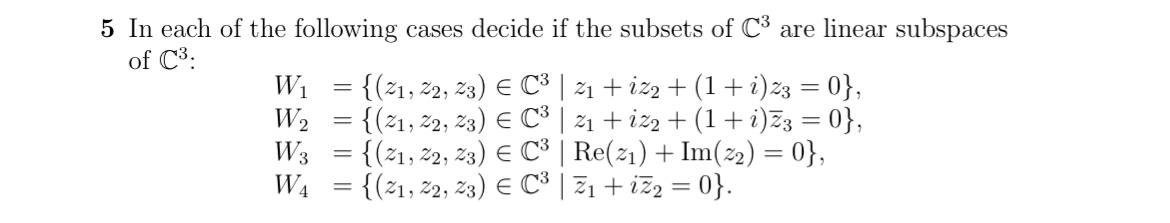 Solved In each of the following cases decide if the subsets | Chegg.com
