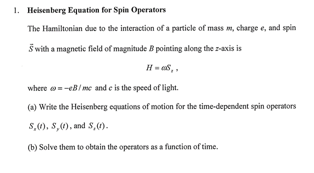 Solved Heisenberg Equation For Spin Operators The