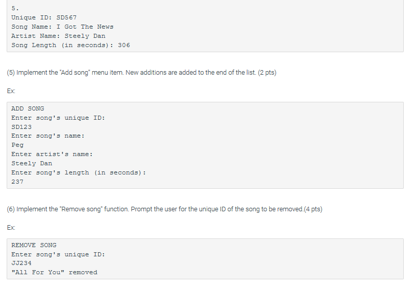 Solved 8.14 LAB*: Program: Playlist You will be building a | Chegg.com