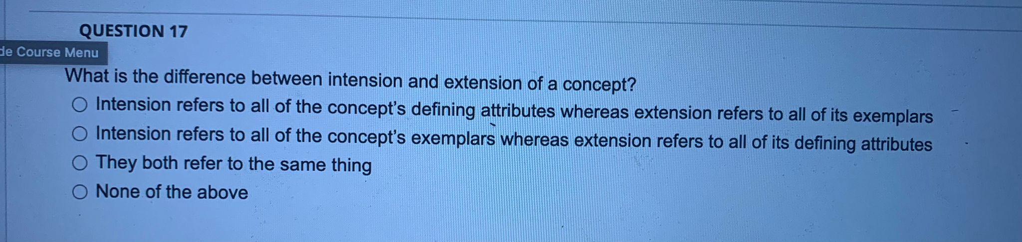 Solved QUESTION 17 He Course Menu What is the difference | Chegg.com