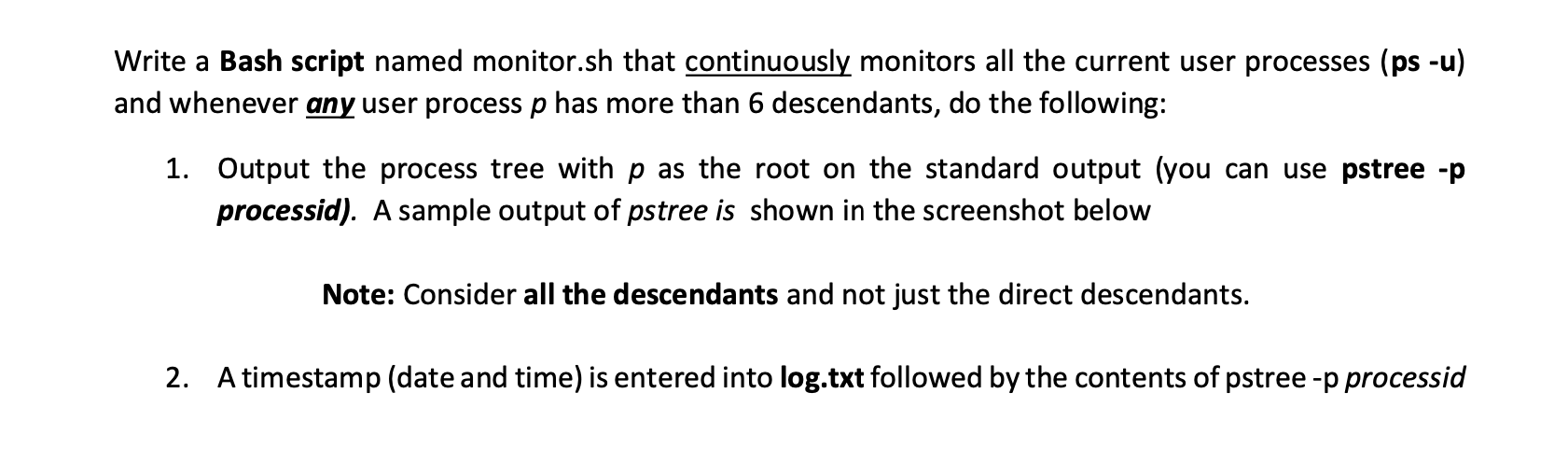 Solved Write a Bash script named monitor.sh that | Chegg.com