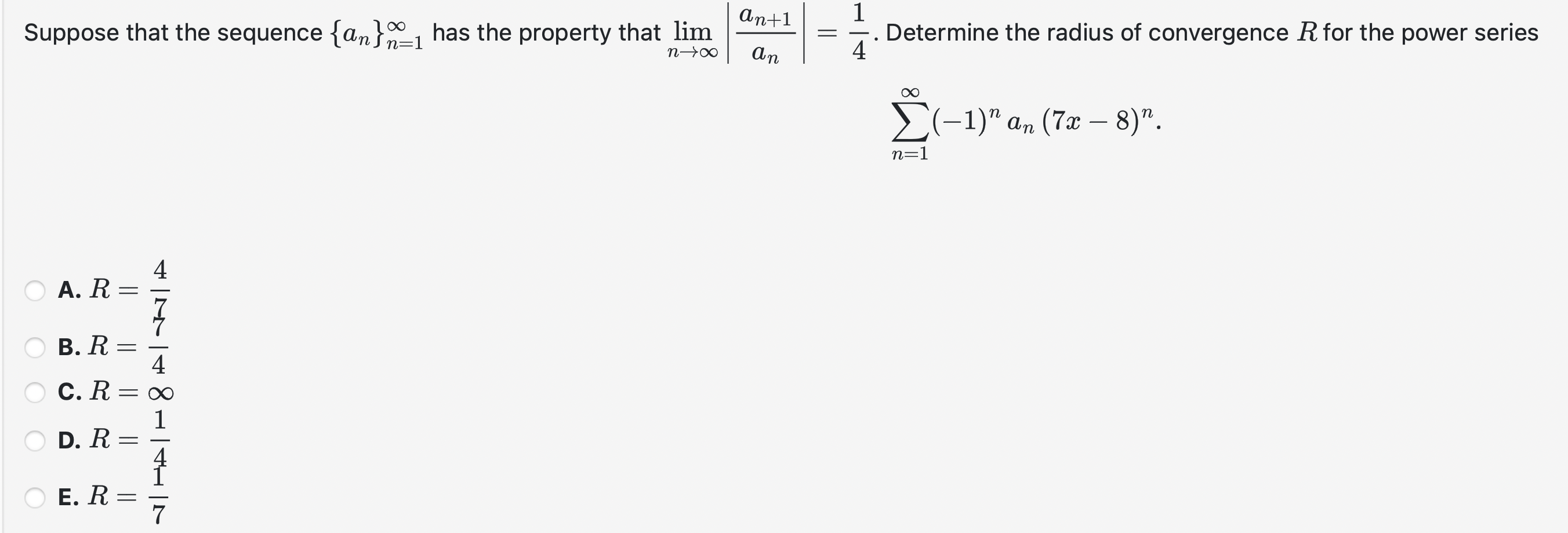 Solved Suppose that the sequence {an}n=1∞ has the property | Chegg.com