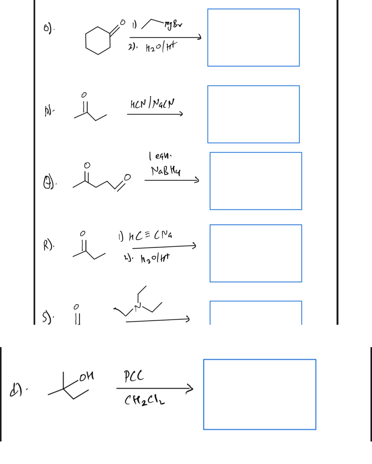 Solved Predict the major product or reagent of the following | Chegg.com
