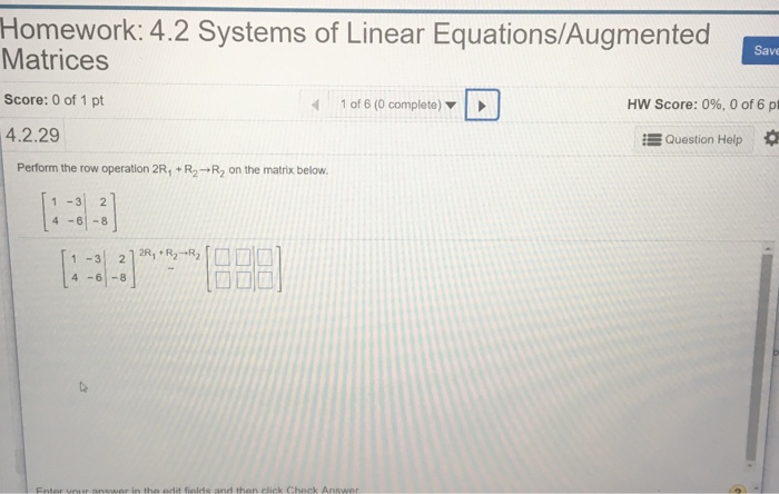Solved Homework: 4.2 Systems of Linear Equations/Augmented | Chegg.com
