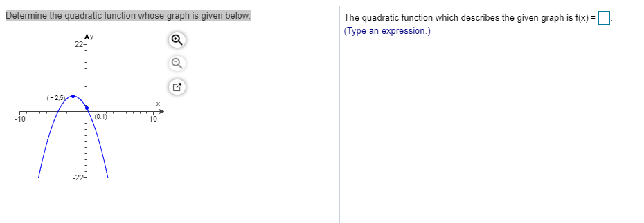Solved Determine the quadratic function whose graph is given | Chegg.com