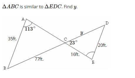 Solved ABC is similar to EDC. Find y. | Chegg.com