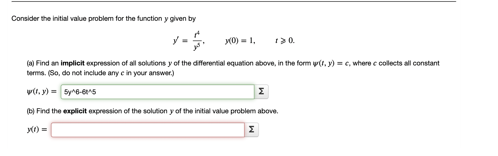Solved Consider the initial value problem for the function y | Chegg.com