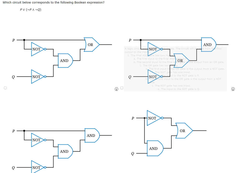 Solved Consider The Following Circuit P Or Q And R Not 
