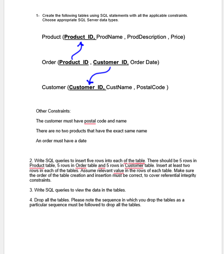 Solved 2. Write SQL queries to insert five rows into each of | Chegg.com