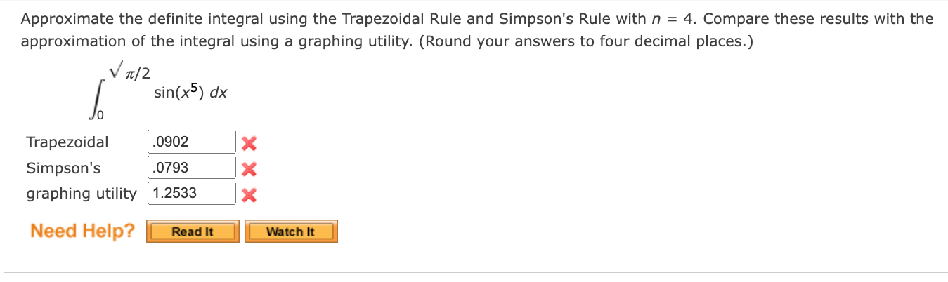 Solved Approximate the definite integral using the | Chegg.com