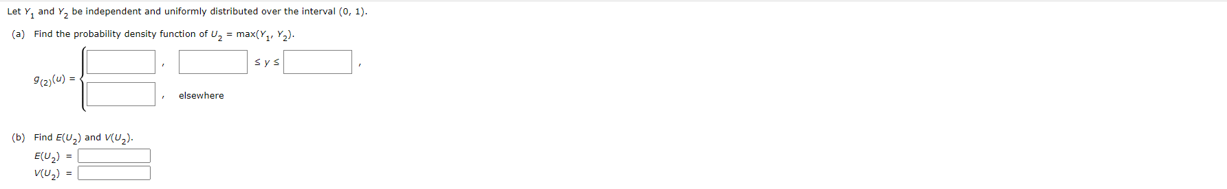 Solved Let Y1 and Y2 be independent and uniformly | Chegg.com