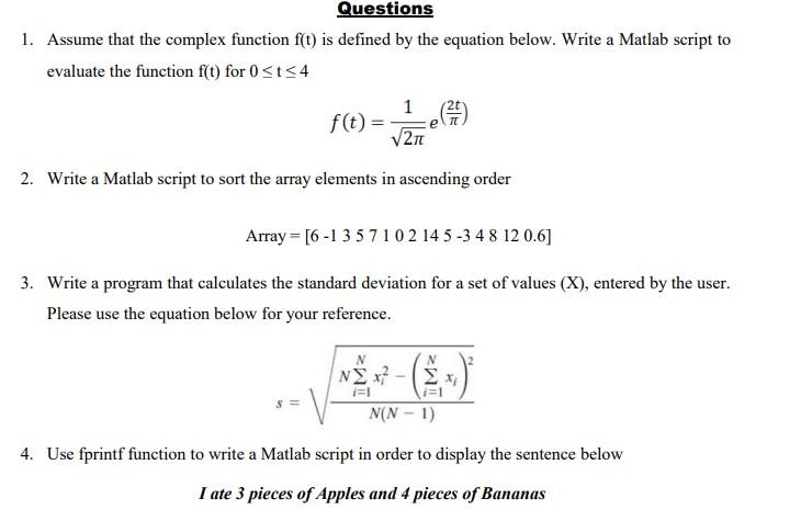 Solved 1. Assume that the complex function f(t) is defined | Chegg.com