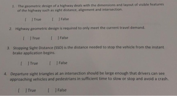 Solved The geometric design of a highway deals with the | Chegg.com