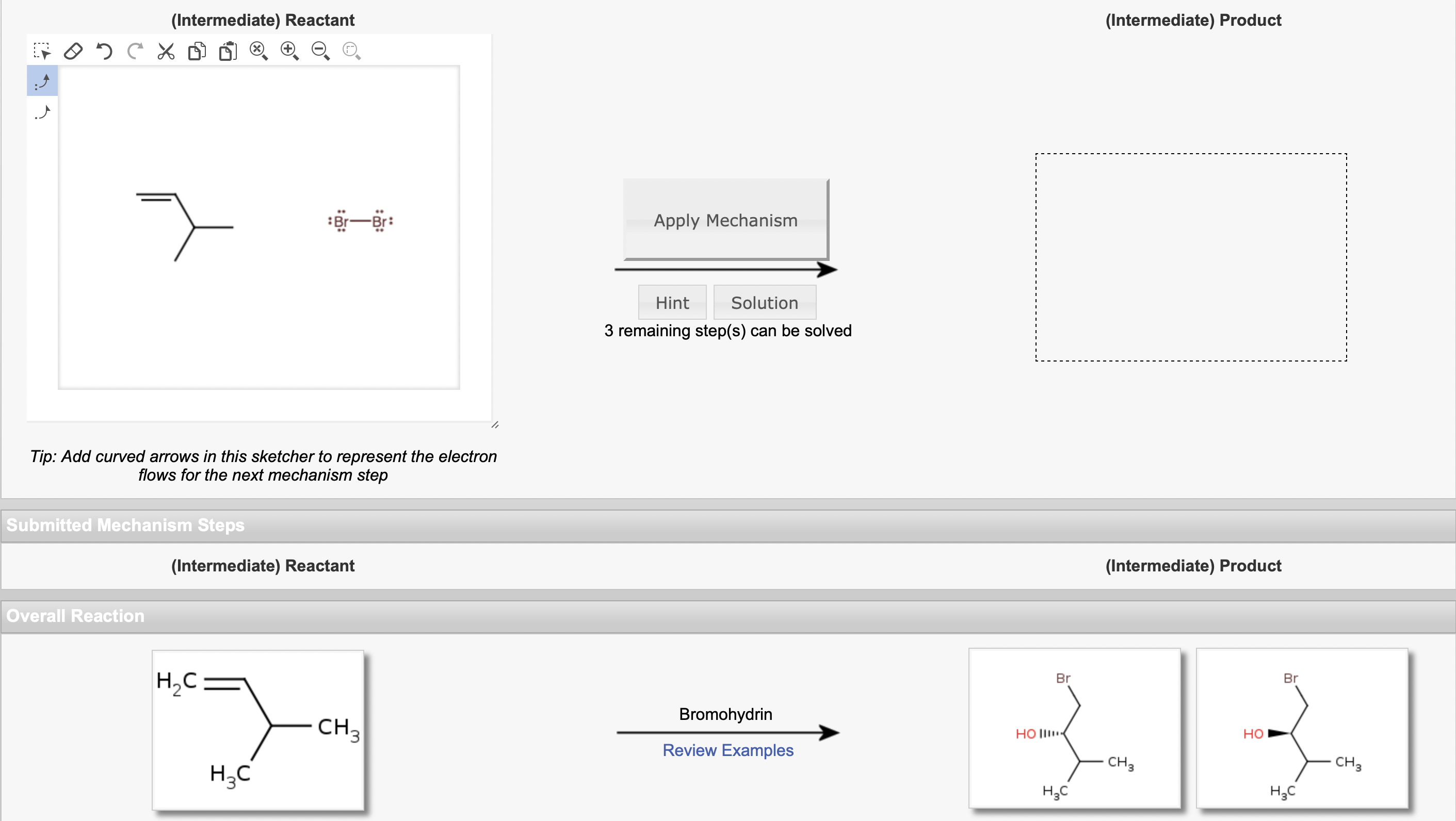 Solved (Intermediate) Product Tip: Add curved arrows in this | Chegg.com