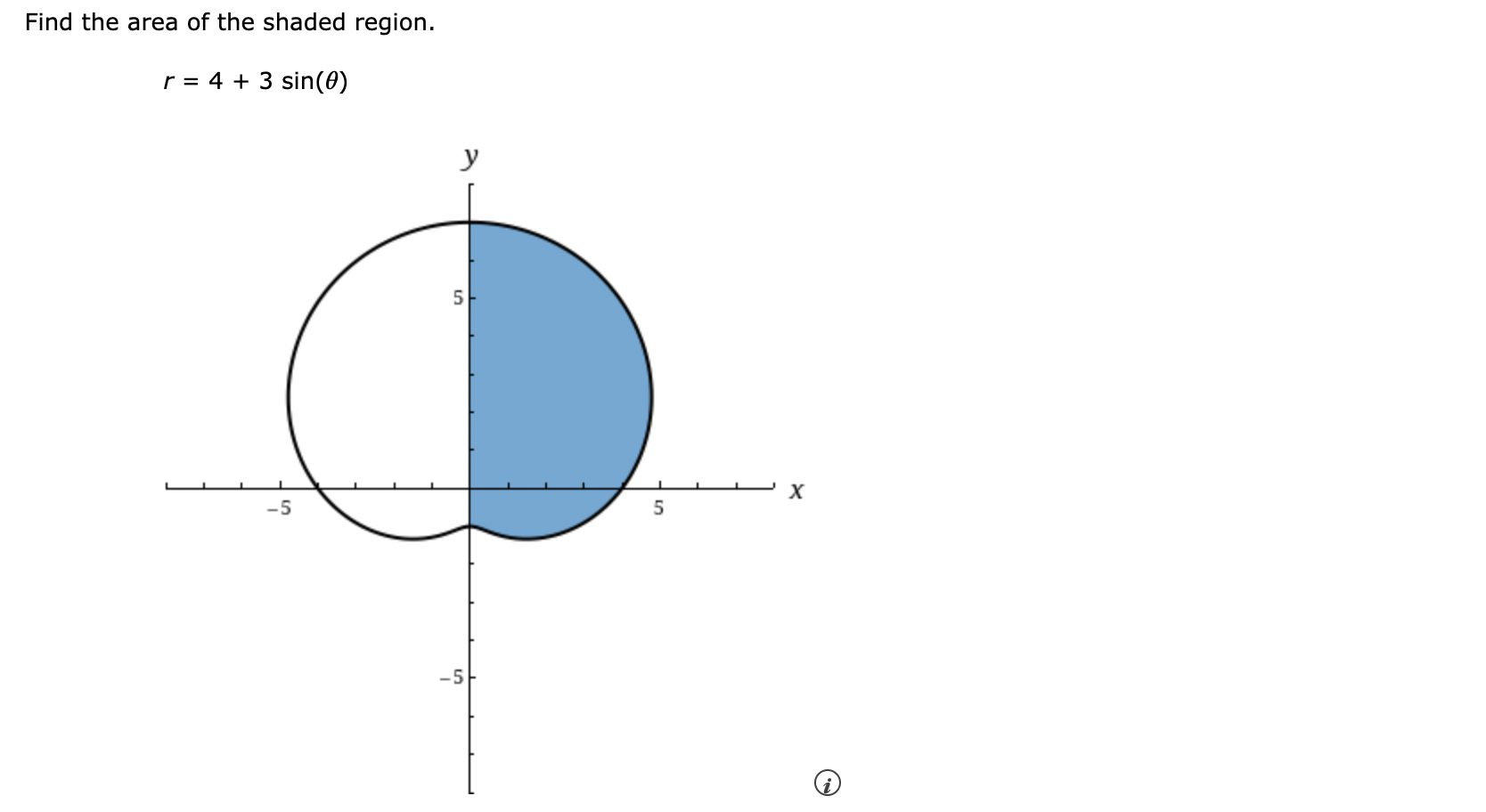 Solved Find the area of the shaded region.r=4+3sin(θ) | Chegg.com