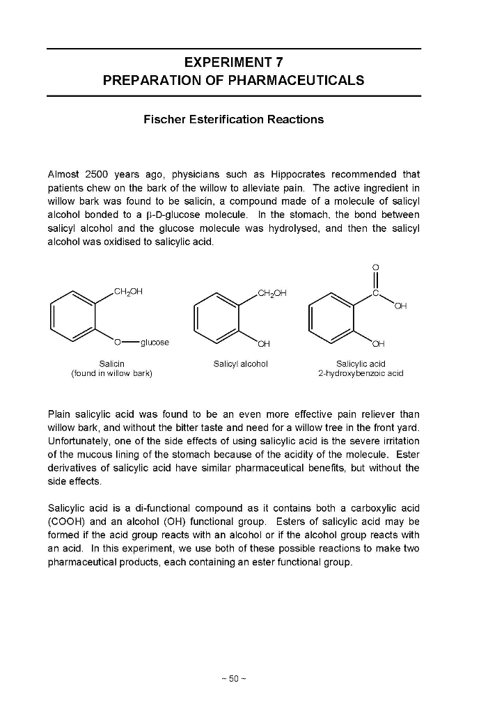 Solved PREPARATION OF PHARMACEUTICALS - Fischer | Chegg.com