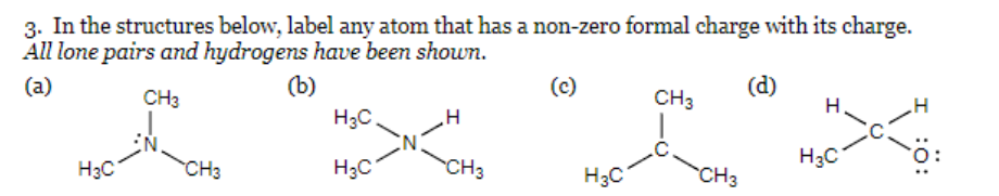 Solved In the structures below, label any atom that has a | Chegg.com