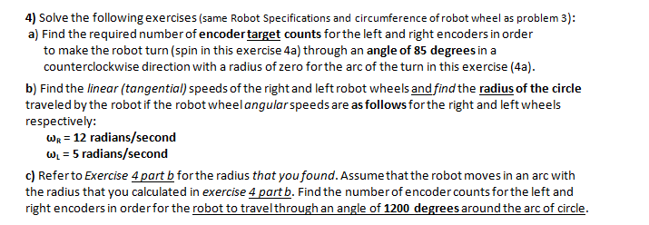 Solved 4) Solve the following exercises (same Robot | Chegg.com