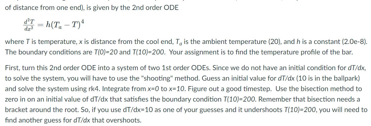 Solved Express the second order ODE and use the shotting | Chegg.com