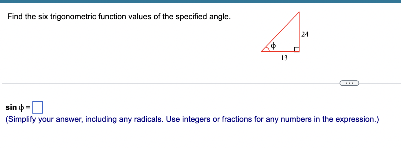 Solved Find the six trigonometric function values of the | Chegg.com