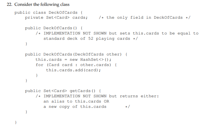 Solved 22. Consider the following class public class | Chegg.com