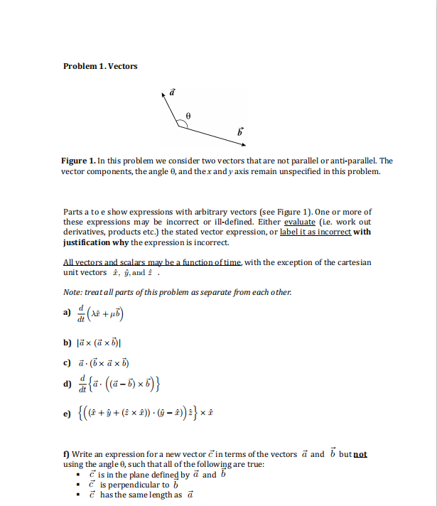 Solved: Problem 1. Vectors Figure 1. In This Problem We Co... | Chegg.com Solved: Problem 1. Vectors Figure 1. In This Problem We Co... | Chegg.com
