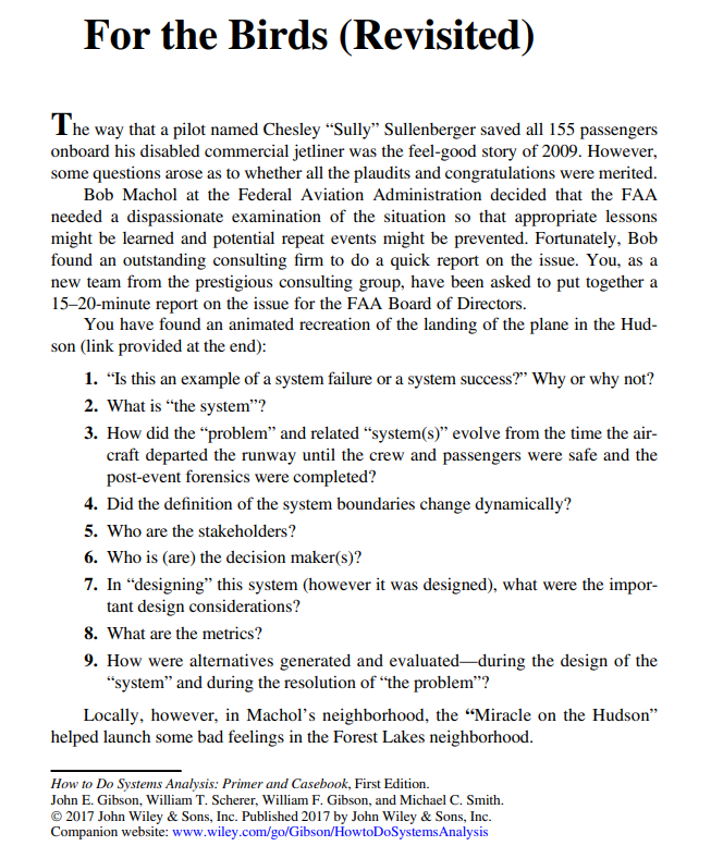Solved Read the case “For the Birds”, and answer to the set | Chegg.com