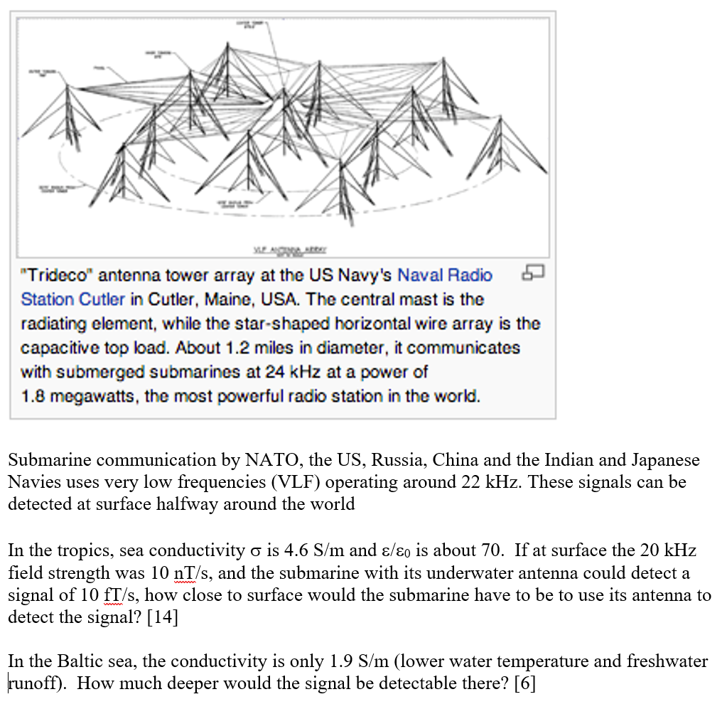 "Trideco" antenna tower array at the US Navy's Naval | Chegg.com