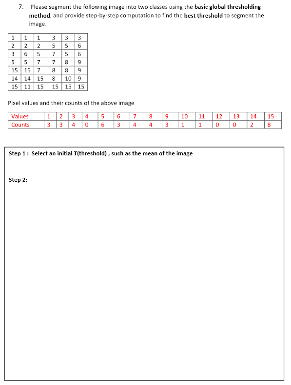 7. Please segment the following image into two | Chegg.com