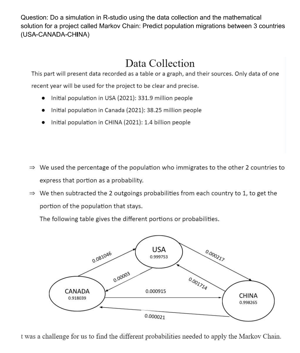 Question: Do a simulation in R-studio using the data | Chegg.com
