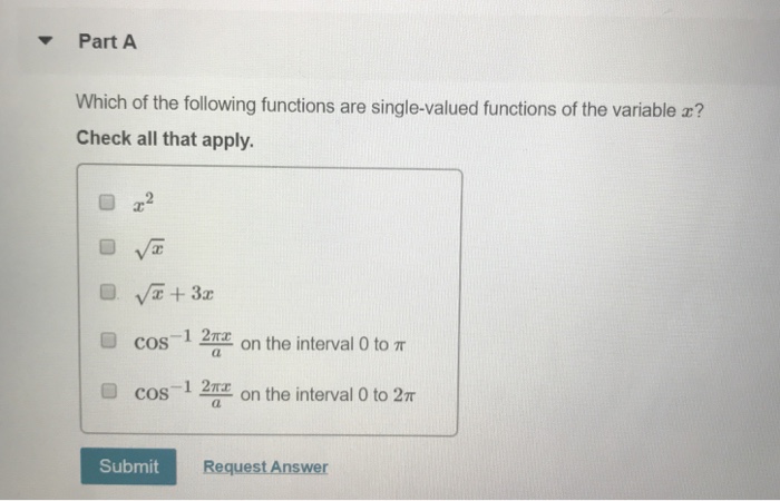 Solved Part A Which of the following functions are | Chegg.com