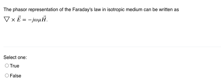 Solved The phasor representation of the Faraday's law in | Chegg.com