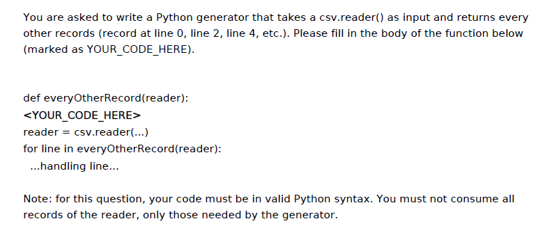 Solved You are asked to write a Python generator that takes | Chegg.com