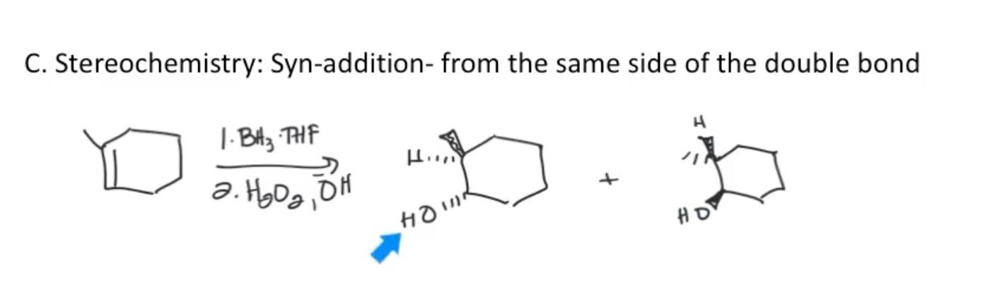 Solved C. Stereochemistry: Syn-addition- from the same side | Chegg.com