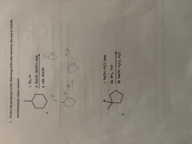 3. Predict the product(s) of the following multi-step | Chegg.com