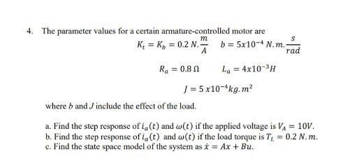 Solved 4. The parameter values for a certain | Chegg.com